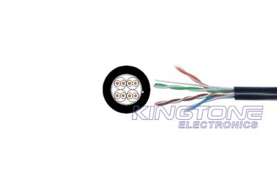China PE Jacket UTP CAT5E for Outdoor Security Camera Cable 24AWG Solid Bare Copper for sale