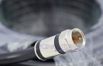 China RG6 CATV Coaxial Cable with Compression Connector in 25M Length for TV Antennas for sale