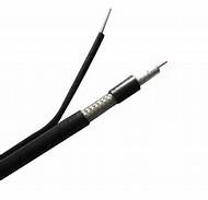 China RG11 with Steel Messenger CATV Coaxial Cable 14 AWG CCS 60% AL Braid PVC Jacket for sale