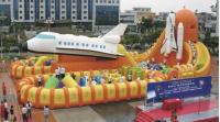 China Big PVC Tarpaulin Plane Model Inflatable Fun City Kids Water Parks Custom for sale