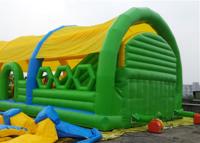 China Water Proof And Fire Retardant Inflatable Amusement Park with Roof in Green for sale