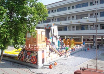 China 0.55 mm PVC Tarpaulin Inflatable Amusement Park Bouncy Castles For Hire for sale
