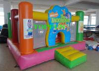China Orange And White Inflatable Digital Printing Thunder Slide Bouncy House for sale