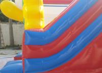 China Yellow 0.55 mm PVC Tarpaulin Inflatable Jumping Castle With Spongebob CE for sale