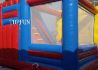 China Yellow 0.55 mm PVC Tarpaulin Inflatable Jumping Castle With Spongebob CE for sale
