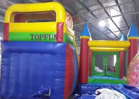 China Outdoor Amusement Park 6 x 5 m PVC Tarpaulin Inflatable Bouncy Castle With Slide for sale
