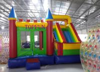 China Outdoor Amusement Park 6 x 5 m PVC Tarpaulin Inflatable Bouncy Castle With Slide for sale