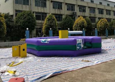 China 0.55mm PVC Purple Wipeout Inflatable Obstacle Course For Commercial for sale