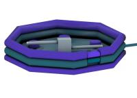 China 0.55mm PVC Purple Wipeout Inflatable Obstacle Course For Commercial for sale