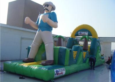 China Cartoon Obstacle Course Inflatable Sports Games With Tunnel N Climbing Wall for sale