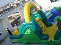 China Cartoon Obstacle Course Inflatable Sports Games With Tunnel N Climbing Wall for sale