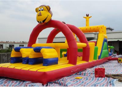 China CE Commercial 0.55mm PVC Tarpaulin Obstacle Course With Money Arch N Deer Slide for sale