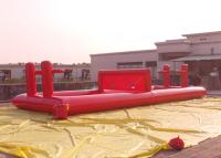 China Airtight Red Tennis Court Shape Inflatable Sports Games With 4 Basket Hoops for sale