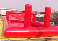 China Airtight Red Tennis Court Shape Inflatable Sports Games With 4 Basket Hoops for sale