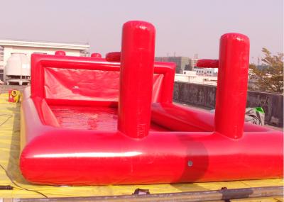China Airtight Red Tennis Court Shape Inflatable Sports Games With 4 Basket Hoops for sale