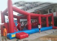 China Red N Blue Corridor Inflatable Sports Games With Obstacle Balls N Climbing Wall for sale