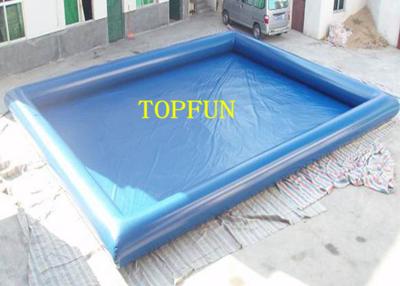 China Single Pipe 10 x 6 m Blue Inflatable Water Pool For Kids With Water Roller for sale