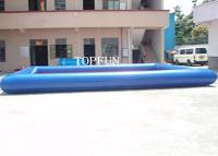 China Single Pipe 10 x 6 m Blue Inflatable Water Pool For Kids With Water Roller for sale