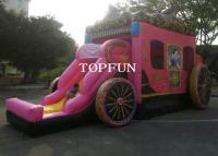 China PVC Tarpaulin Pink Retro Bounce House Inflatable Jumping Castle With 4 Wheels for sale