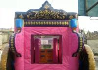 China PVC Tarpaulin Pink Retro Bounce House Inflatable Jumping Castle With 4 Wheels for sale