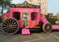China PVC Tarpaulin Pink Retro Bounce House Inflatable Jumping Castle With 4 Wheels for sale
