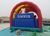 China Red / Yellow PVC Tarpaulin Inflatable Water Jumping Castles With Roof for sale