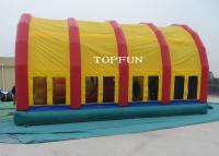 China Red / Yellow PVC Tarpaulin Inflatable Water Jumping Castles With Roof for sale
