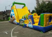 China Yellow Adult Inflatable Obstacle Course with 0.55mm PVC Tarpaulin for sale