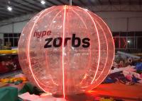 China Red Shinning 1.0MM PVC / TPU Inflatable Bubble Ball With LED Light N Logo for sale