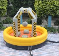 China 10M Yellow PVC Carnival Games Interactive Inflatable Meltdown For Adult for sale