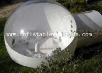 China Semi Transparent Inflatable Bubble Tent With Two White Tunnel for hotel for sale