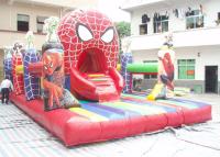 China PVC Tarpaulin Spider Man Inflatable Amusement Park With 8m * 5m * 4m for sale
