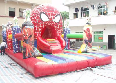 China PVC Tarpaulin Spider Man Inflatable Amusement Park With 8m * 5m * 4m for sale