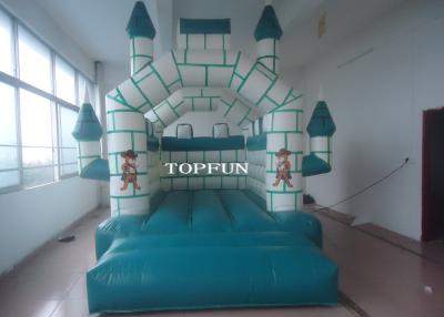 China Commercial Castle Type Green Inflatable Jumping Castle 5 x 4 m PVC Tarpaulin for sale