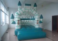 China Commercial Castle Type Green Inflatable Jumping Castle 5 x 4 m PVC Tarpaulin for sale