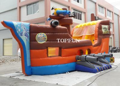 China PVC Tarpaulin Kids Fun City Inflatable Bouncy Pirate Ship For Commercial Use for sale