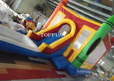China 7 X 4M Amusement Park Kids Jumping Castle Inflatable With Pool Slide for sale