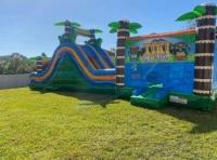 China Jungle Trek Inflatable Bounce And Climb Water Slide Combo For Kids for sale
