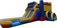 China Red Blue Inflatable Jumping Castle With Slide Double Lane Combo for sale