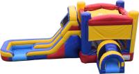 China Red Blue Inflatable Jumping Castle With Slide Double Lane Combo for sale