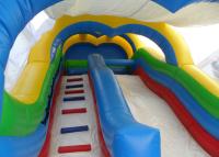 China commercial outdoor Wave Inflatable Slip n Slide With Roof  / Large Bounce House for sale