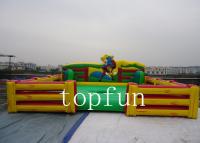 China Yellow Machine Inflatable Rodeo Bull Arena 0.55mm Tarpaulin For Amusement Park for sale