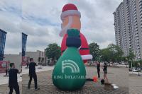 China Giant Santa Claus 26Ft Inflatable Christmas Decorations Outdoor Air Blown Greeting Model For Christmas / Party / Xmas for sale