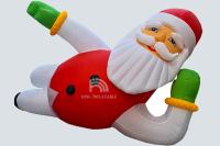 China Christmas Inflatable Snowman 3.6m X 2.0m Outdoor Decorations Air Blown Santa Claus Reclining On The Ground for sale
