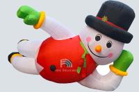 China Christmas Inflatable Snowman 3.6m X 2.0m Outdoor Decorations Air Blown Santa Claus Reclining On The Ground for sale