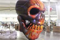 China Giant Inflatable Skull Entrance Halloween Decoration Inflatable Devil Skeleton Skull Head For Club Party for sale