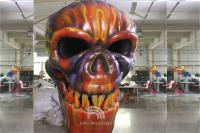 China Giant Inflatable Skull Entrance Halloween Decoration Inflatable Devil Skeleton Skull Head For Club Party for sale