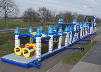 China Awesome 46.5m Length Inflatable Obstacle Course Amazing With PVC Tarpaulin for sale