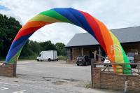 China Inflatable Arches Rainbow Archway Entrance Decoration Candy Arch For Advertising for sale
