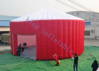 China 210D Oxford Fabric Dome Inflatable Event Tent White / Red Stitching Structure for sale